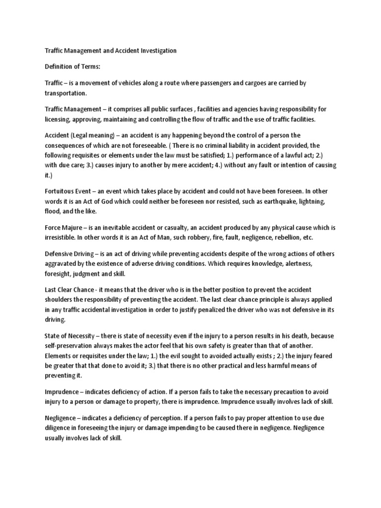 Traffic Management and Accident Investigation | PDF | Traffic | Traffic ...