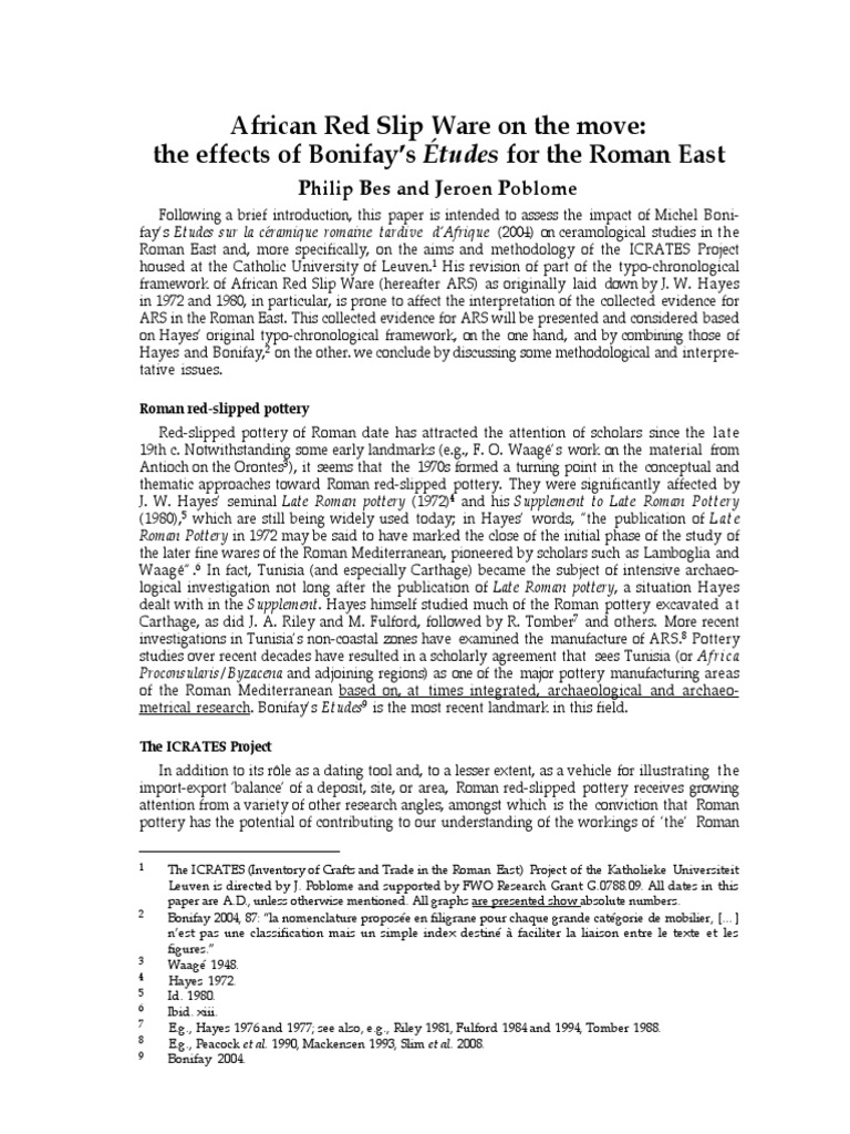 Impact of Bonifay on African Red Slip Ware | PDF | Benghazi | Pottery