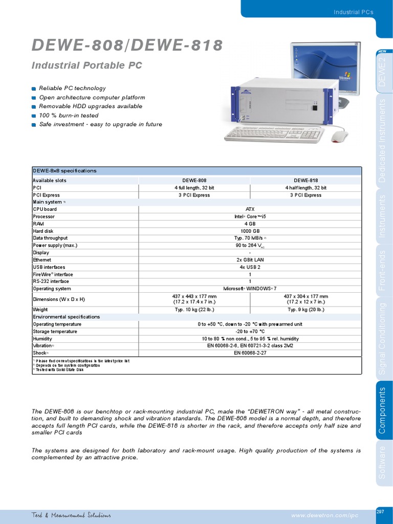 Dewetron Dewe-808 818 e | PDF | Personal Computers | Hard Disk Drive