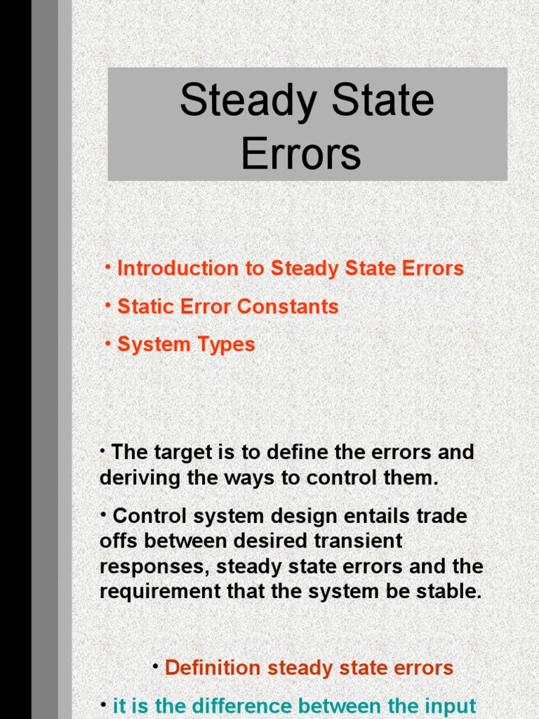 Steady State Error Analysis Guide | PDF | Parameter (Computer ...