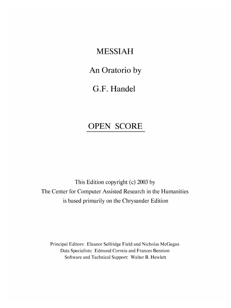 Handel's Messiah Sheet Music | PDF