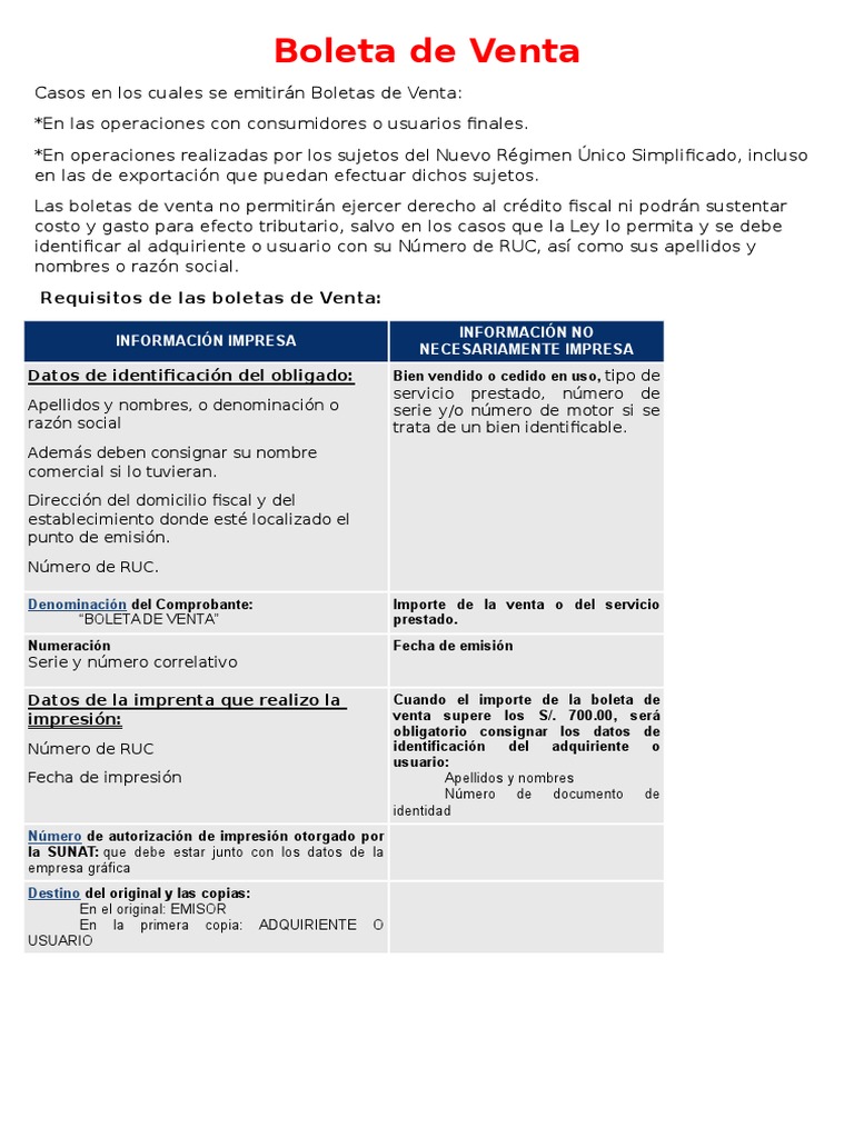 Requisitos y Uso de Boletas de Venta | PDF | Pagos | Los consumidores