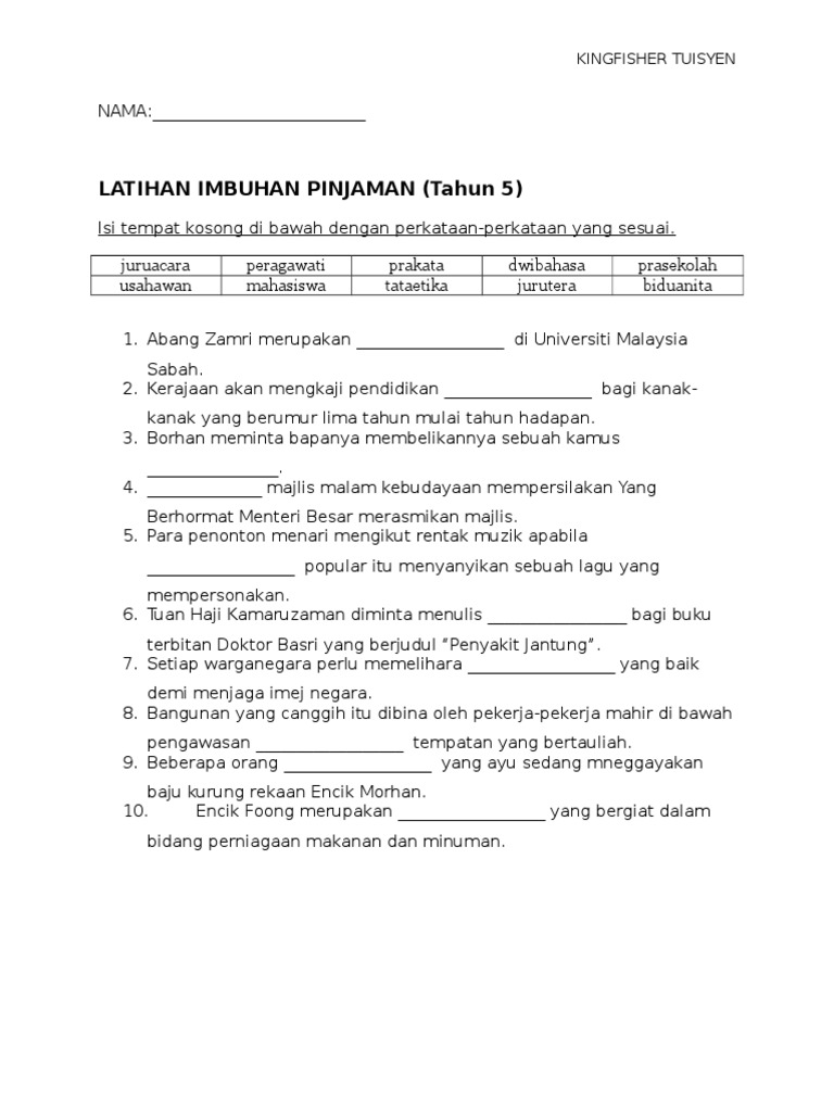 Latihan Imbuhan | PDF