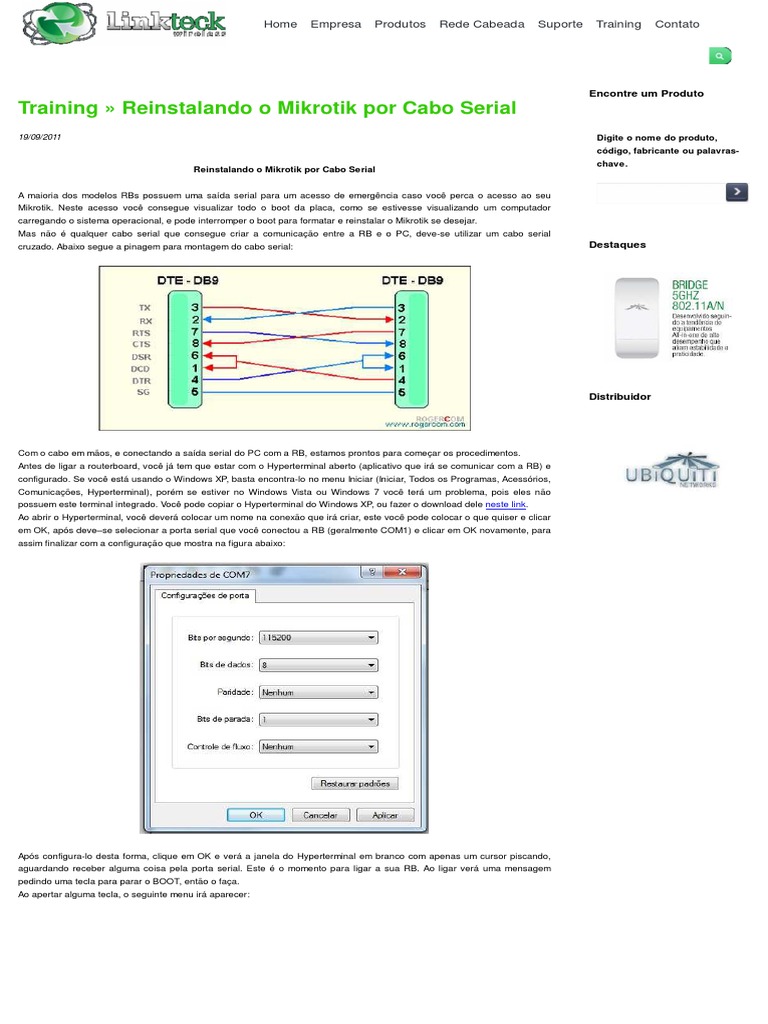 Reinstalação do Mikrotik via Cabo Serial | PDF | Microsoft Windows ...