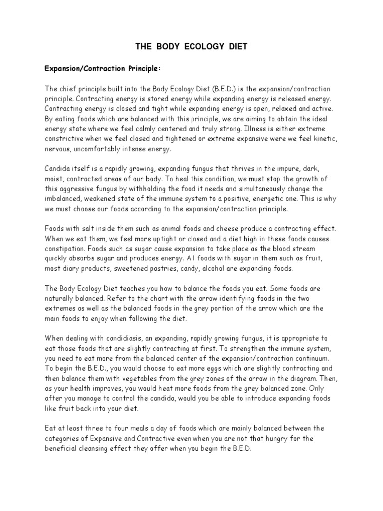 Body Ecology Diet Principles | PDF | Juice | Diet & Nutrition