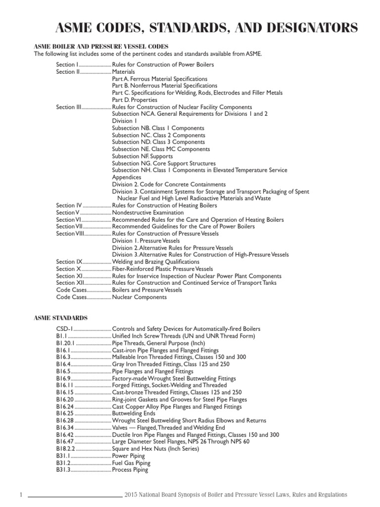 2015 Asme Codes | PDF | Pipe (Fluid Conveyance) | Mechanical Engineering