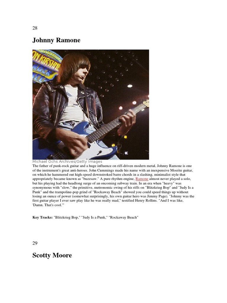 The Father of Punk Rock Guitar: An Analysis of Johnny Ramone's ...