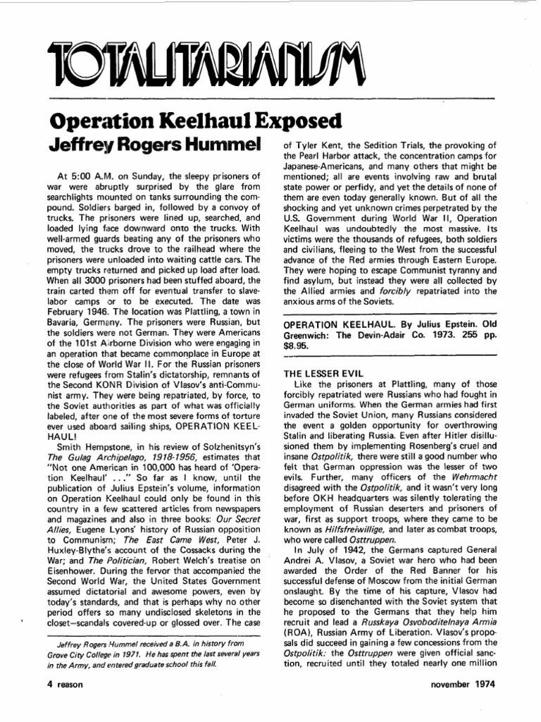 Operation Keelhaul Document | PDF | Gulag | Prisoner Of War