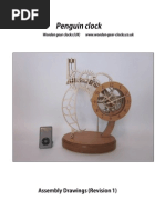 Wooden Clock Design Blueprint | PDF | Pendulum | Gear