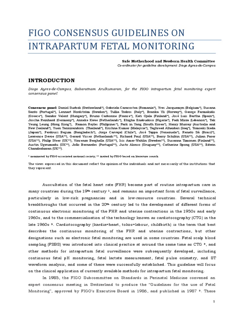 Figo Consensus | PDF | Caesarean Section | Childbirth