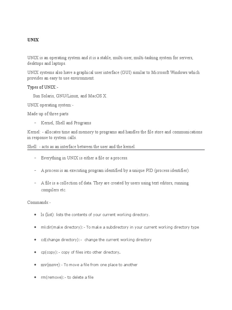 Types of UNIX | PDF