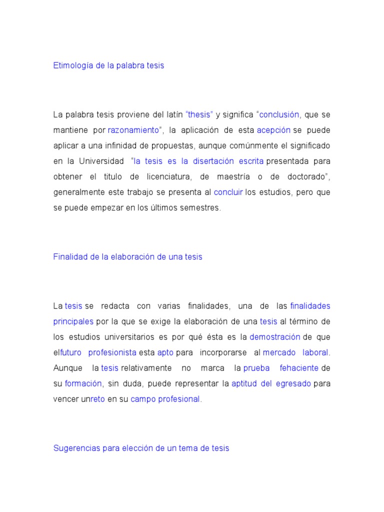 Etimología y significado de tesis | PDF | Teoría | Science