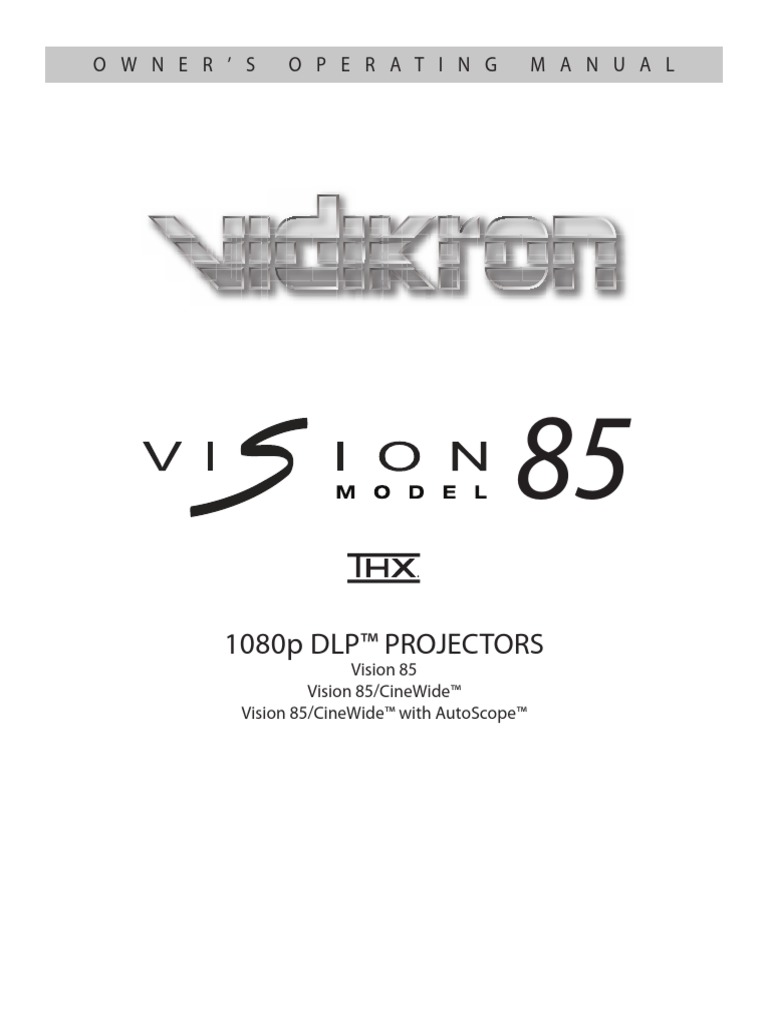 Vidikron Model v85 - Manual - v2-0 | PDF | Hdmi | Television