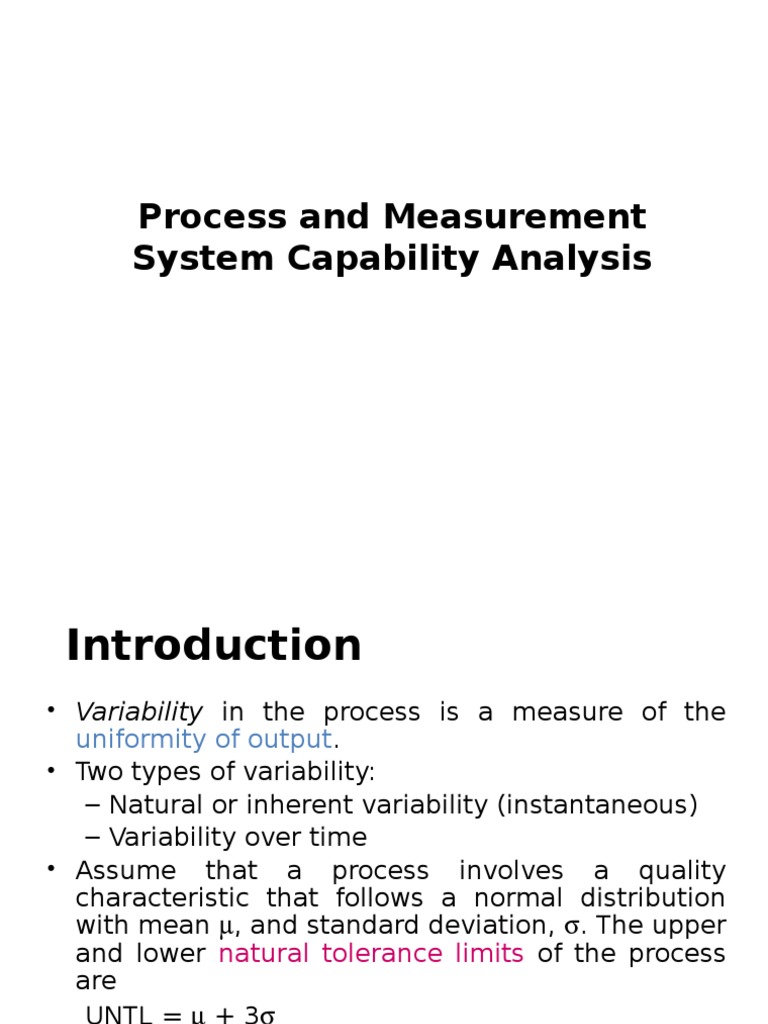 Process and Measurement System Capability Analysis | PDF | Engineering ...