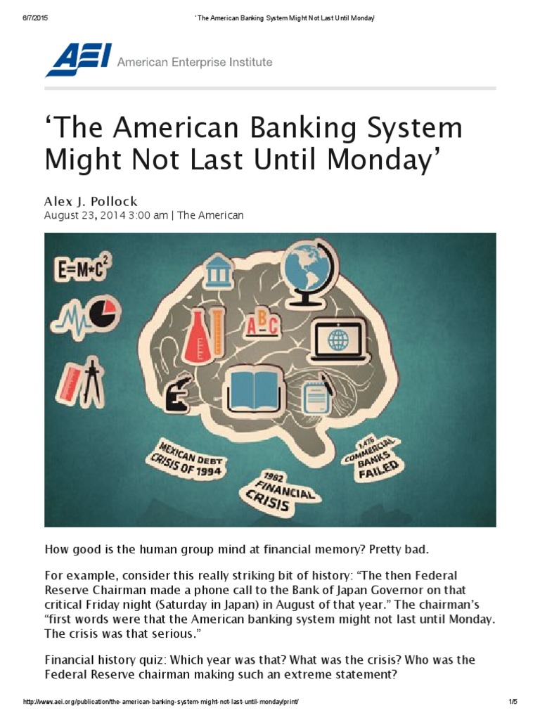 The American Banking System Might Not Last Until Monday'4777 | PDF ...