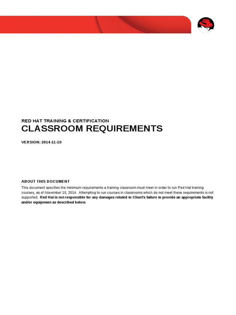 Classroom Requirements: Red Hat Training & Certification | PDF | Open ...