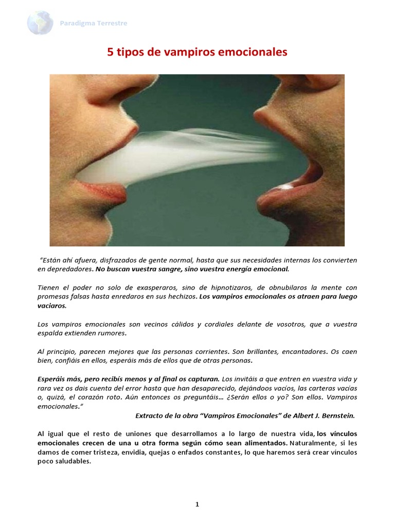 5 Tipos de Vampiros Emocionales | PDF | Narcisismo | Vampiros