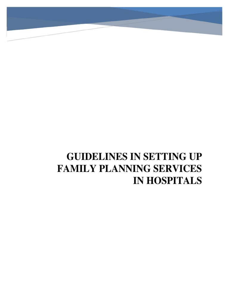 Guidelines Setting Up Family Planning Services Hospitals | PDF | Family ...