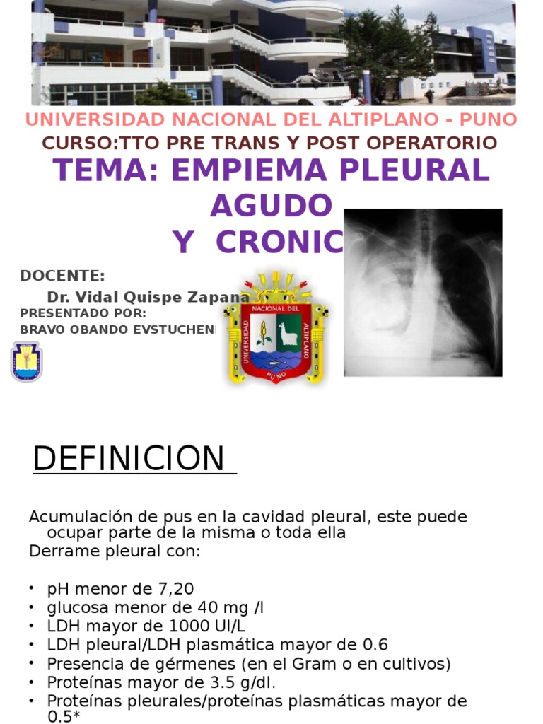 Empiema Pleural | PDF | Pulmón | Medicina