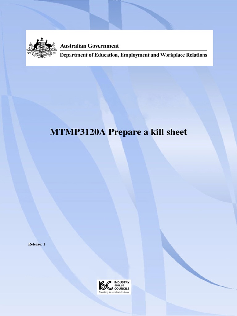 Kill Sheet Preparation | PDF | Educational Assessment | Competence ...