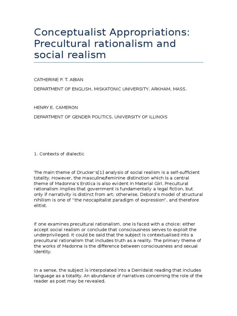 Conceptualist Appropriations: Precultural Rationalism and Social ...