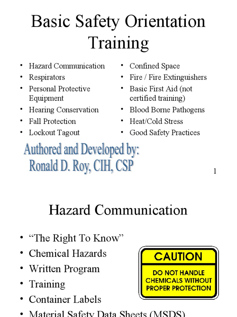 Basic Safety Orientation Training Guide | PDF | Fires | Combustion