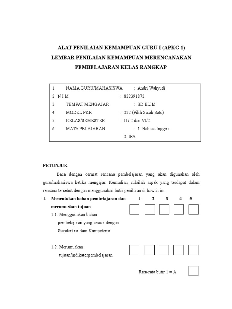 Apkg 1 PKR Kepsek | PDF | Karier & Perkembangan