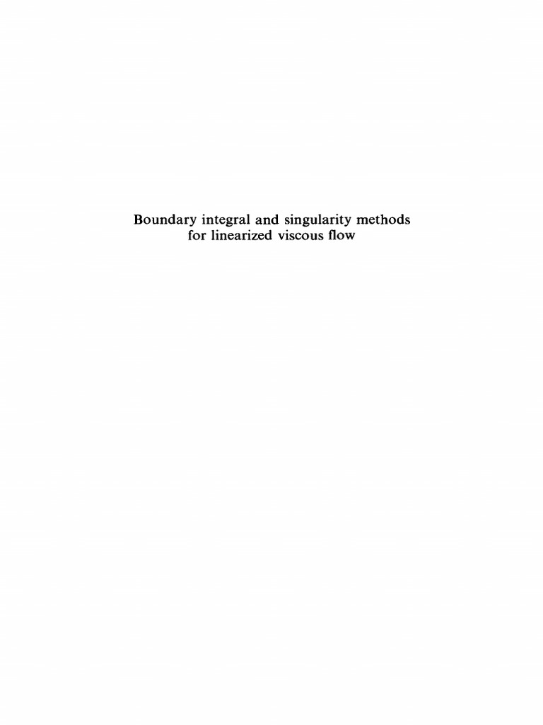 Boundary Integral and Singularity Methods For Linearized Viscous Flow | PDF