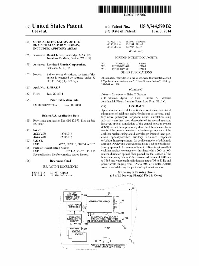 Optical Stimulation of The Brainstem and or Midbrain Including Auditory ...