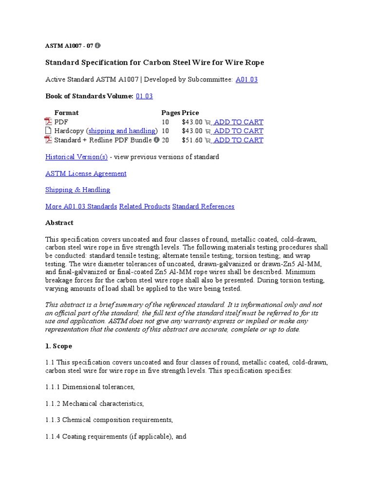 Astm A1007 | PDF | Wire | Steel