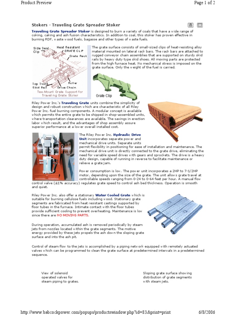 Traveling Grate Spreader Stoker Overview | PDF | Fireman (Steam Engine ...