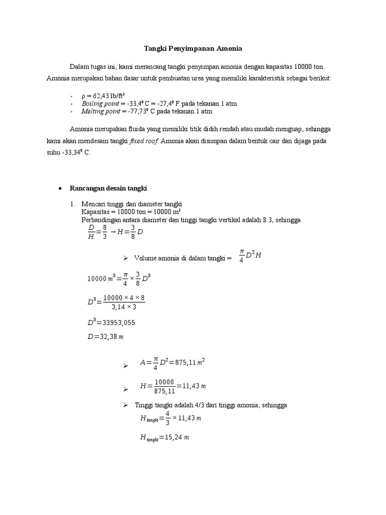 Tangki Penyimpanan Amonia | PDF | Griya & Taman | Sains & Matematika