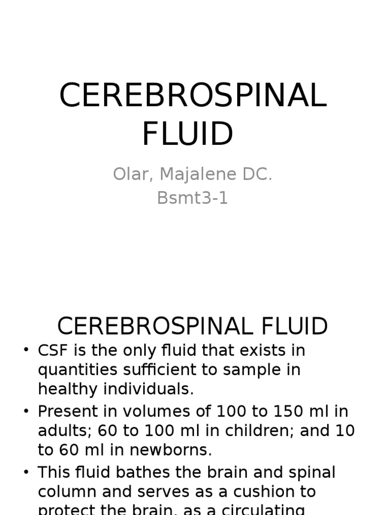 Cerebrospinal Fluid Analysis Guide | PDF | Cerebrospinal Fluid | White ...