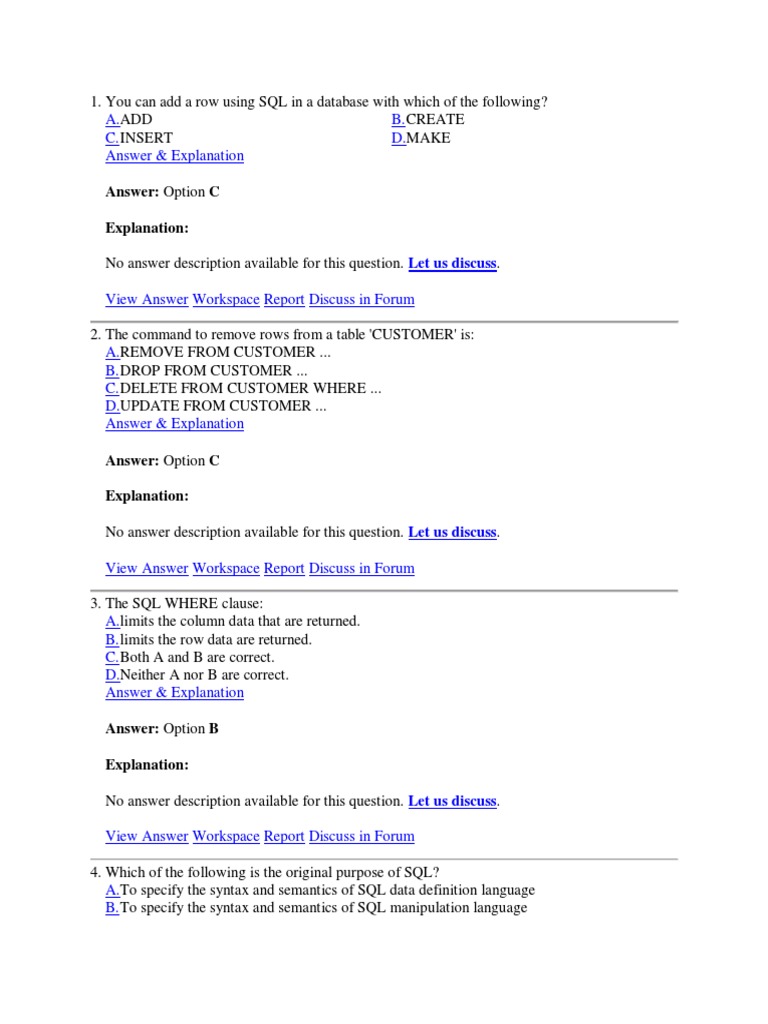 Multible Choice PDF | PDF | Sql | Data Management Software
