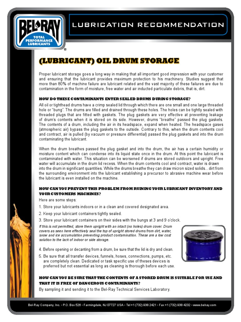 3 Oil - Drum - Storage PDF | PDF | Lubricant | Bottle