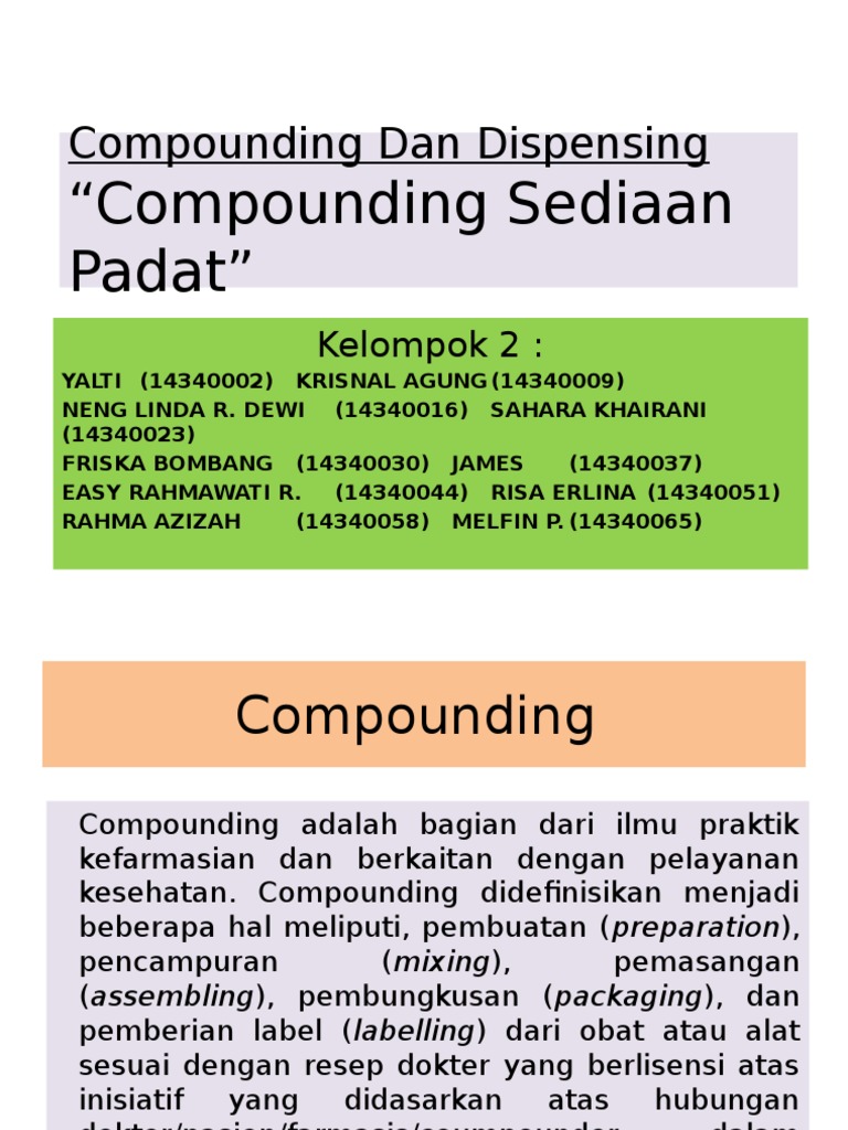 Compounding Dan Dispensing | PDF