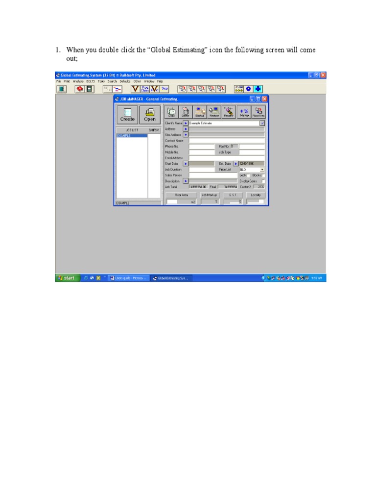 Buildsoft Users Guide | PDF | Button (Computing) | Double Click