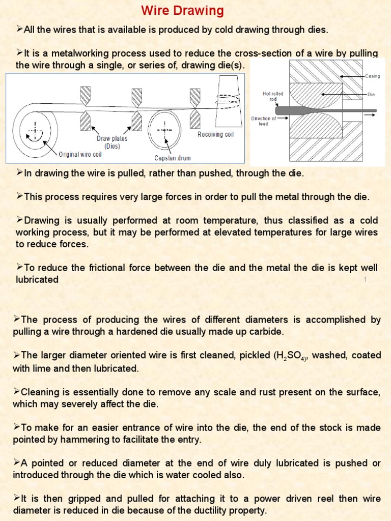 Cold Wire Drawing Process Explained | PDF | Extrusion | Industrial ...