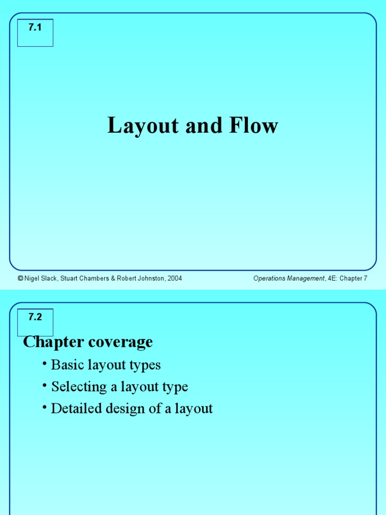 Layout and Flow: © Nigel Slack, Stuart Chambers & Robert Johnston, 2004 ...