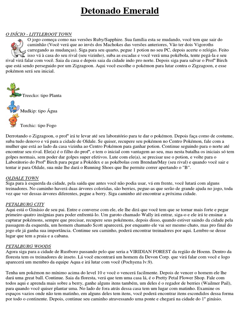 Guia Completo do Detonado Emerald | PDF | Pokémon | Natureza