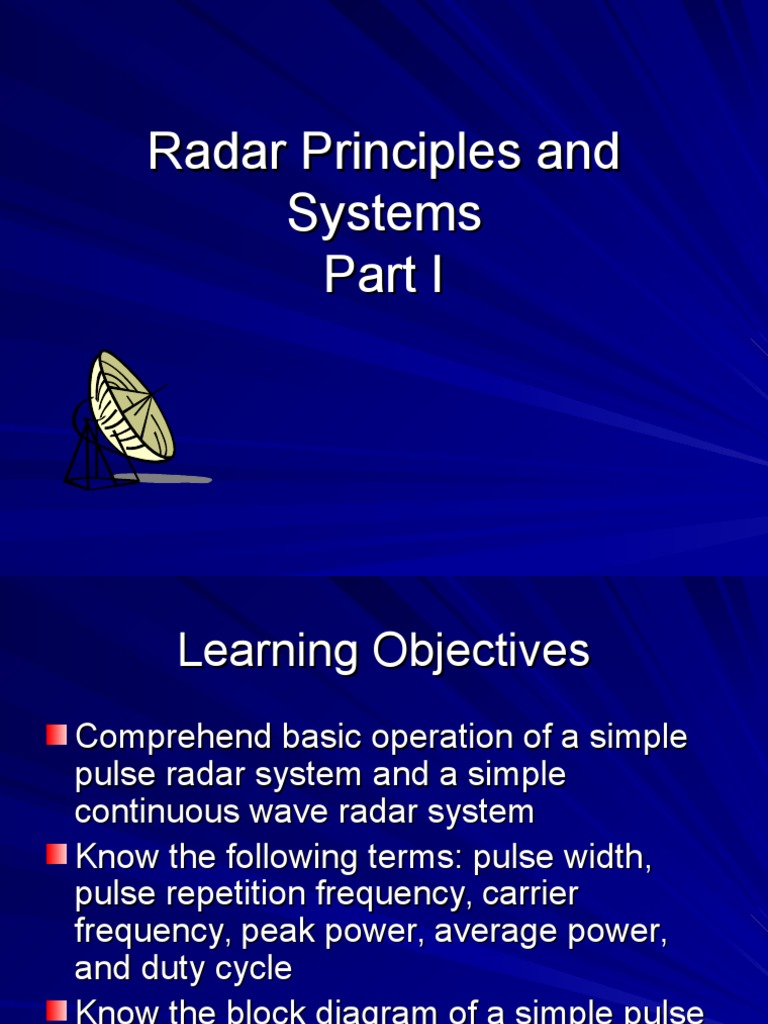 Lesson 03 - Radar Principles I | Download Free PDF | Antenna (Radio ...