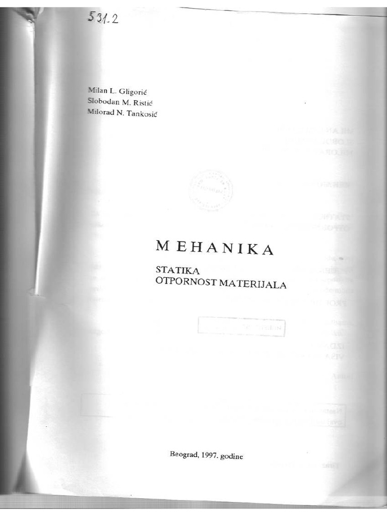 Mehanika I Statika-Knjiga PDF | PDF
