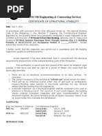 Certificate of Structural Stability On Existing Structure | PDF | Beam ...