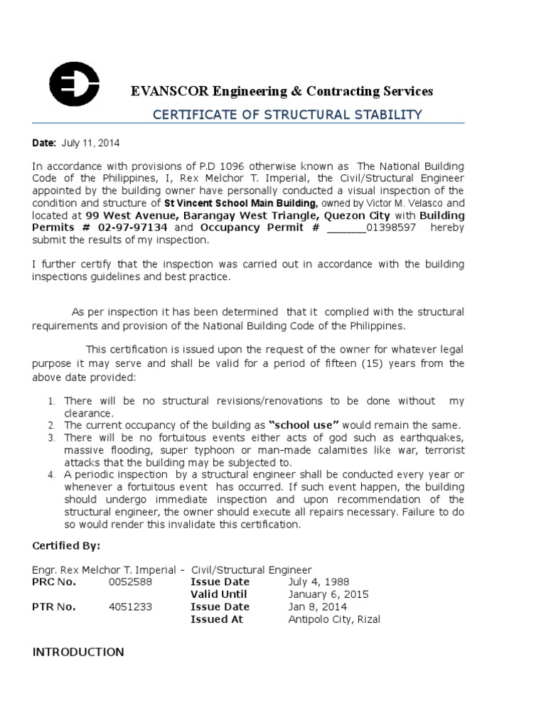 Structural Stability - Ok | Roof | Concrete