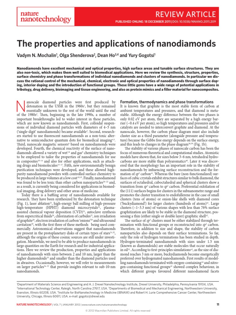 Mochalin NatureNanotech 2012 PDF | PDF | Raman Spectroscopy | Cluster ...