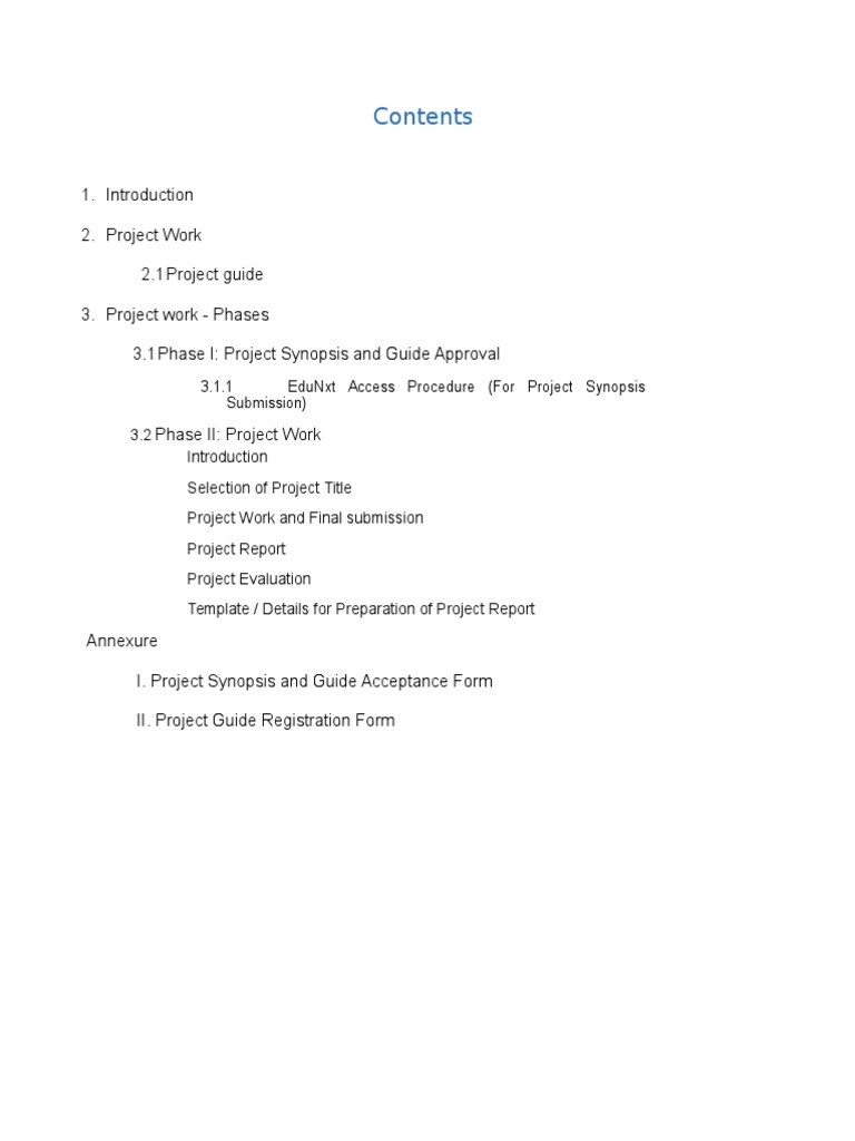 Project Work 2.1 Project Guide 3. Project Work - Phases 3.1 Phase I ...