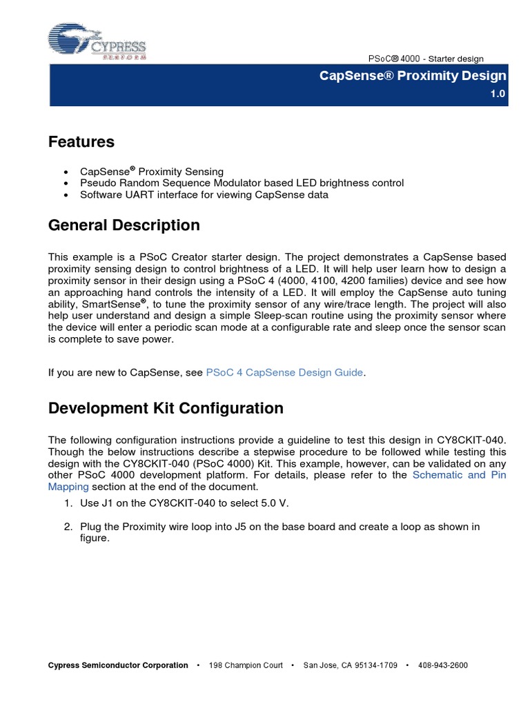 CapSense Proximity Design | Download Free PDF | Trademark | Parameter (Computer Programming)