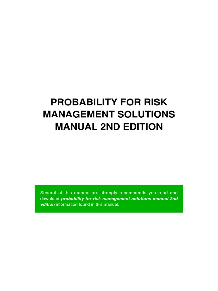 Solutions Manual Providing Insights into Probability for Risk ...