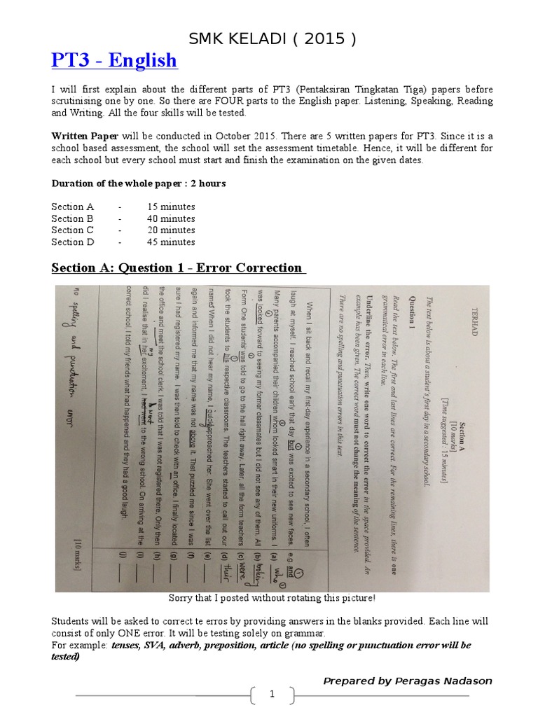 PT3 English Paper 1 Overview and Tips | PDF | Question | Test (Assessment)