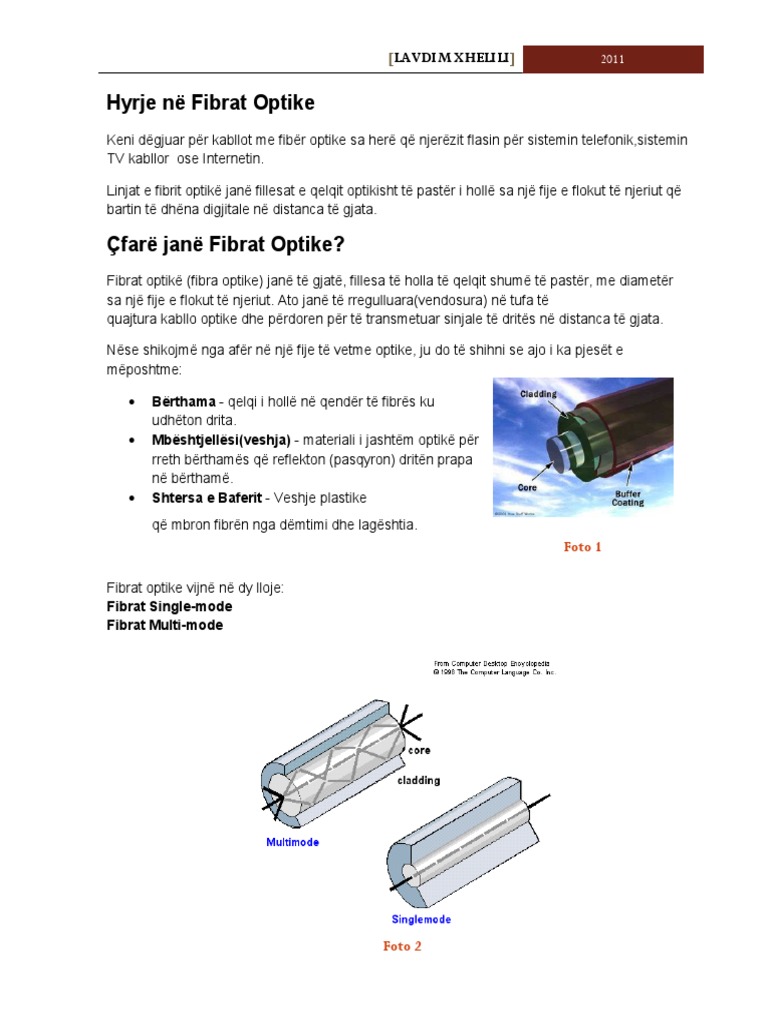 Hyrje Fibri Optik | PDF